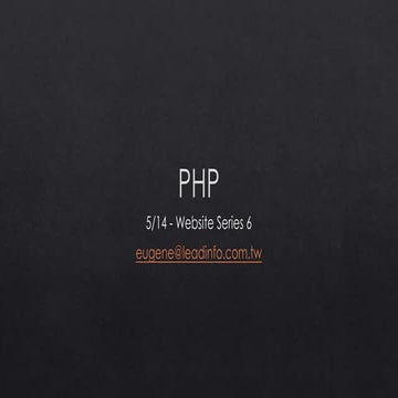 Website Series 6 - PHP | PPT