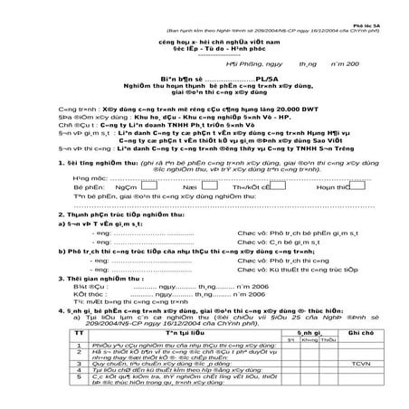 6 phu luc 5a - nghiem thu giai doan xd | PDF