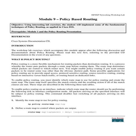 6.policy based routing | PDF | Internet | Computing