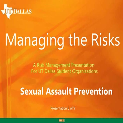 Managing the Risks - Sexual Assault Prevention - Presentation 6 of 9 | PPT