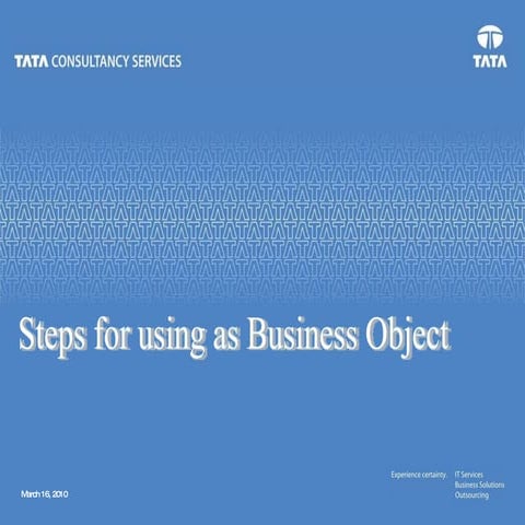 6.steps for using as business object | PPT