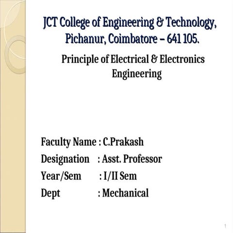 Principle of Electrical & Electronics Engineering | PPT