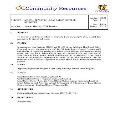 600.57 annual report of local rabies control activities | PDF ...