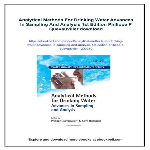 Analytical Methods For Drinking Water Advances In Sampling And Analysis ...