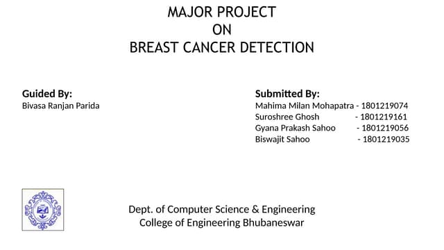 project-ppt-on-breast-cancer-prediction-using-ml | PPTX