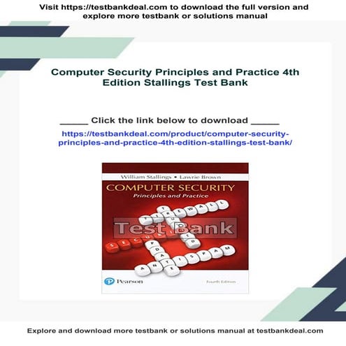 Computer Security Principles and Practice 4th Edition Stallings Test ...