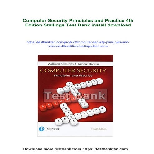 Computer Security Principles and Practice 4th Edition Stallings Test ...