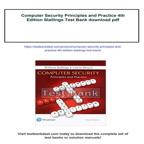 Computer Security Principles and Practice 4th Edition Stallings Test ...
