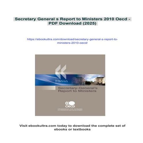 Secretary General s Report to Ministers 2010 Oecd | PDF