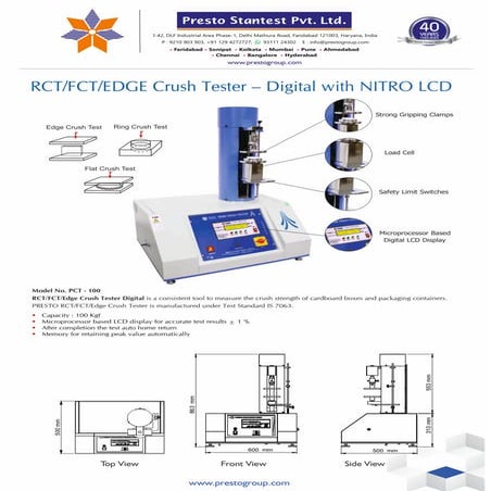 Edge Crush Tester – Ensuring Packaging Strength and Durability | PDF