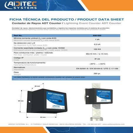Ficha técnica ADT Counter | PDF