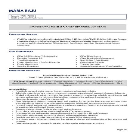 Resume- Maria Raju | PDF