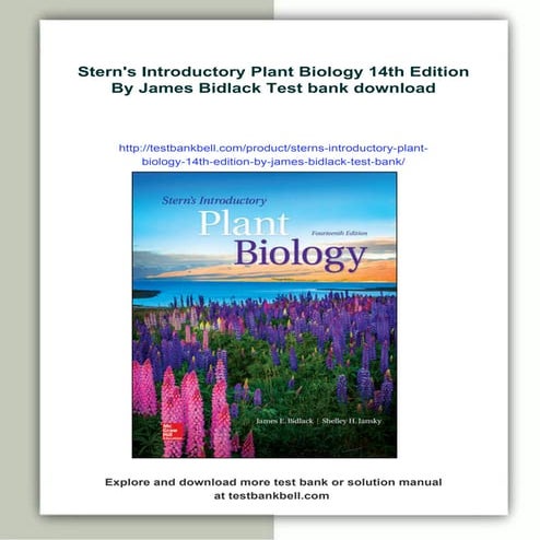 Stern's Introductory Plant Biology 14th Edition By James Bidlack Test ...