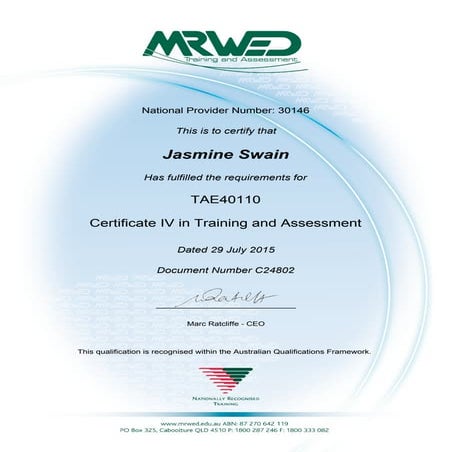 Cert IV TAE | PDF