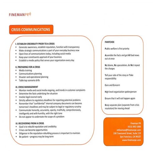 Fineman PR Crisis Comm handout | PDF