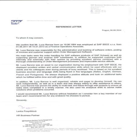 Reference Letters SAP BSCE | PDF