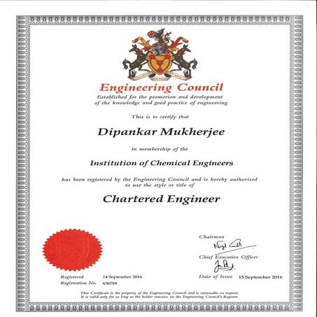 Certificate_Chartered Engineer | PDF