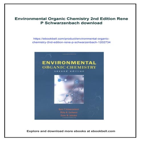 Environmental Organic Chemistry 2nd Edition Rene P Schwarzenbach | PDF