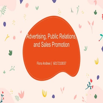 Advertising, Public Relations, and Sales Promotion | PPTX