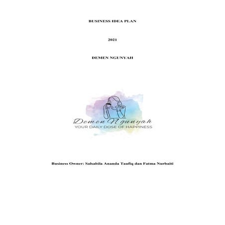 PROPOSAL BISNIS DEMEN NGUNYAH | PDF