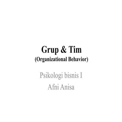 GROUP & TIM (Organizational Behavior) | PPTX