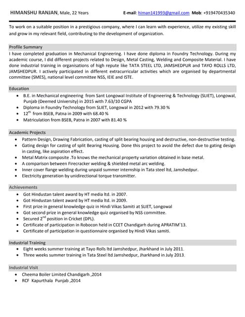 Harendra Resume | DOCX | Civil Engineering Industry | Industries