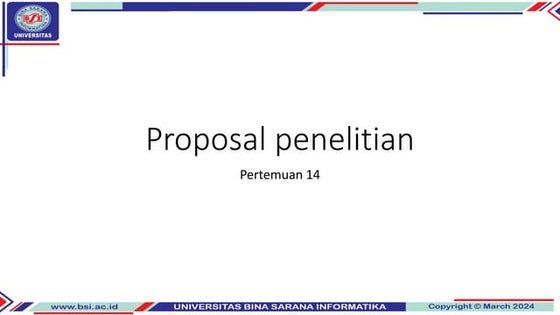 Ppt PROPOSAL PENELITIAN | PPT