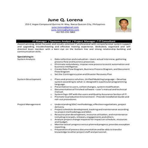 Resume of June Lorena | PDF