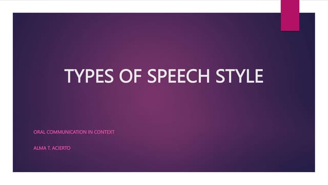 5 TYPES OF COMMUNICATIVE STYLES (MARTIN JOOS) | PPTX