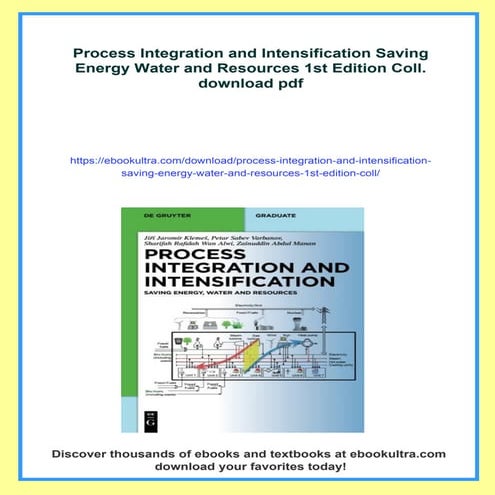 Process Integration and Intensification Saving Energy Water and ...