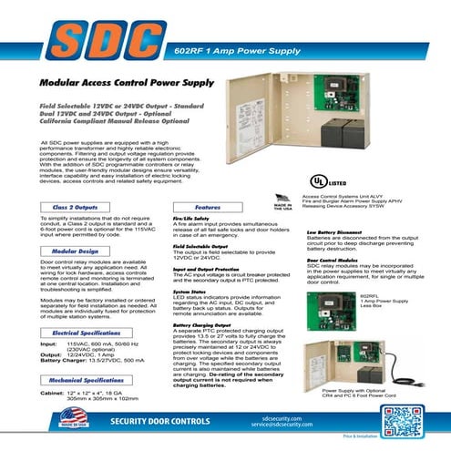 SDC 602RF Data Sheet | PDF