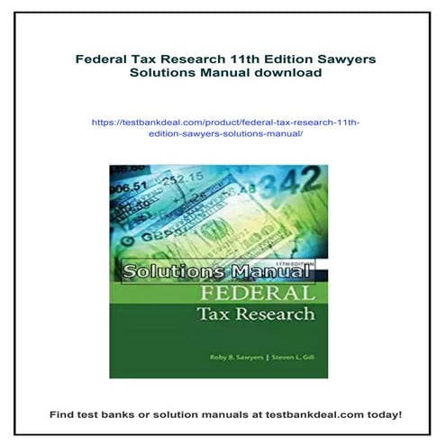 Federal Tax Research 11th Edition Sawyers Solutions Manual | PDF