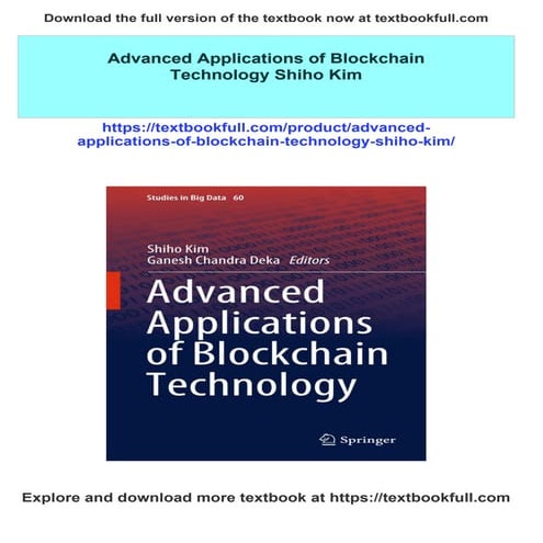 Full download Advanced Applications of Blockchain Technology Shiho Kim pdf docx | PDF
