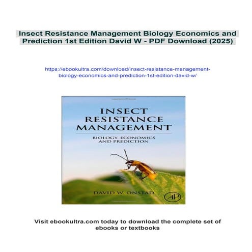 Novel Approaches in Insecticide Resistance Management (IRM) | PPTX