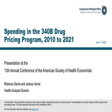 Spending in the 340B Drug Pricing Program, 2010 to 2021 | PPT