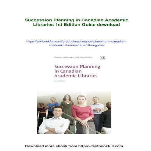 Succession Planning in Canadian Academic Libraries 1st Edition Guise | PDF