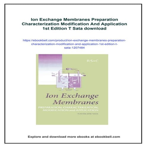 Ion Exchange Membranes Preparation Characterization Modification And