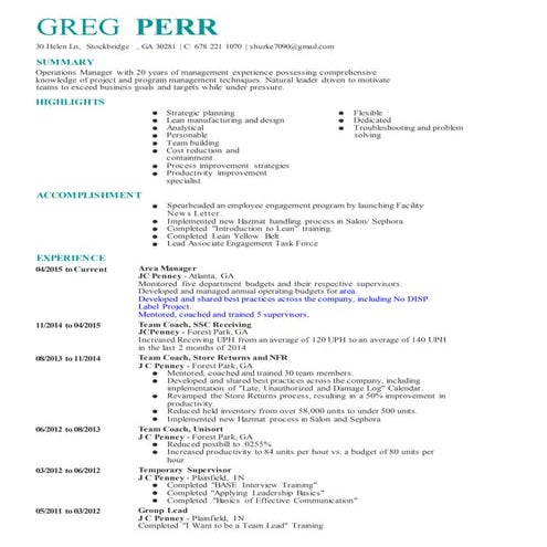 Greg Perry Resume | DOCX