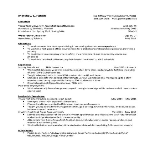 Resume Objective | DOCX