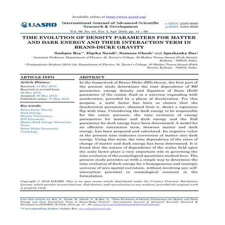 Time Evolution of Density Parameters for Matter and Dark Energy and ...