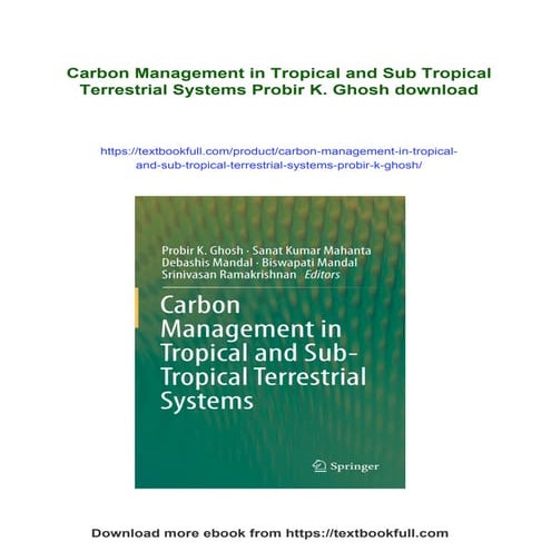 Carbon Management in Tropical and Sub Tropical Terrestrial Systems ...
