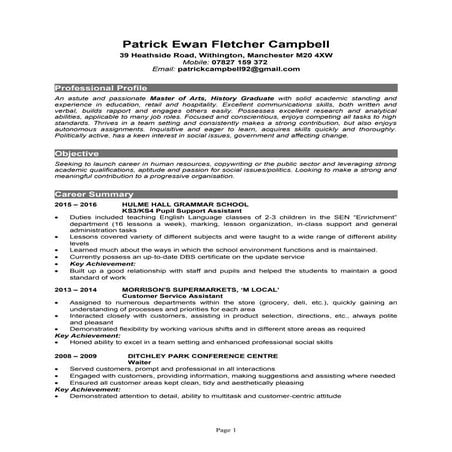 Patrick Ewan Fletcher Campbell-CV1 | PDF