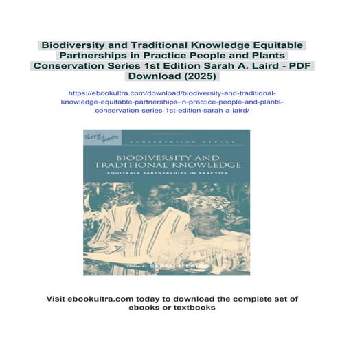 Biodiversity and Traditional Knowledge Equitable Partnerships in ...