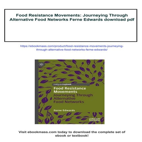 Food Resistance Movements: Journeying Through Alternative Food Networks ...