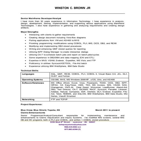 AS400 WMS resume | DOCX
