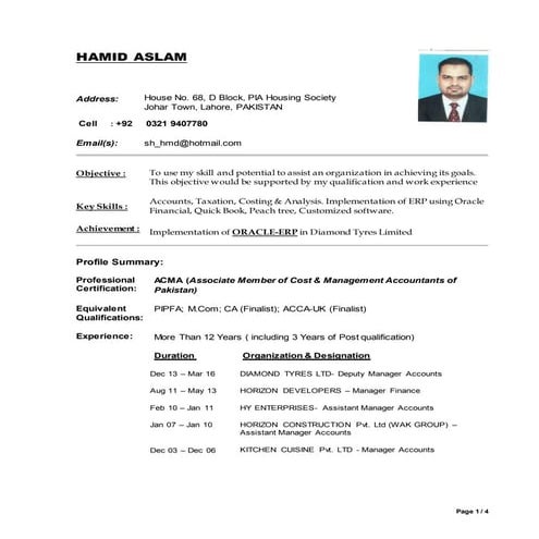 CV of Hamid Aslam | DOCX