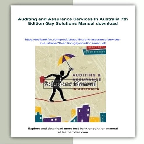 Auditing and Assurance Services In Australia 7th Edition Gay Solutions ...