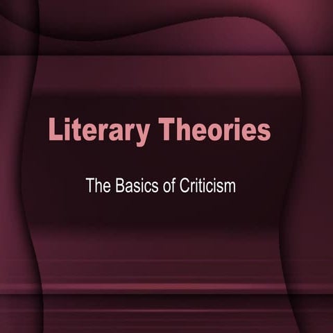 Literary approaches | PPTX