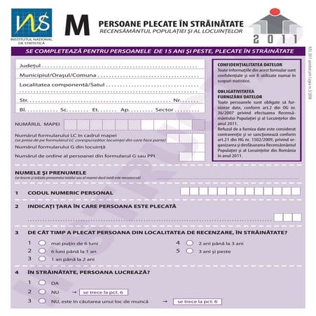 Formular-recensamant-octombrie-2011-3 | PDF