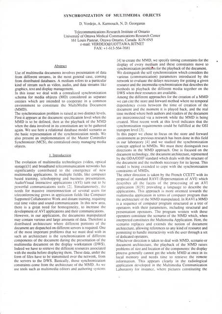 Multimedia synchronization | PPTX